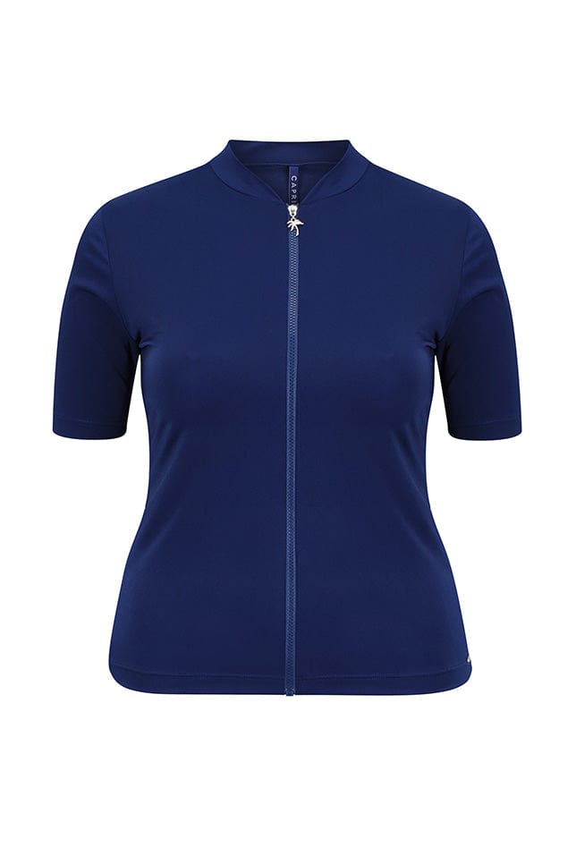 Navy Chlorine Resistant Short Sleeve Rashie | Swim Rash Vest ...