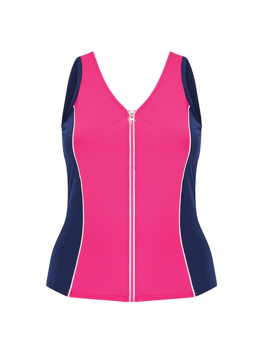Luxe Sport Zip Front Tankini Top | Capriosca Swimwear Australia